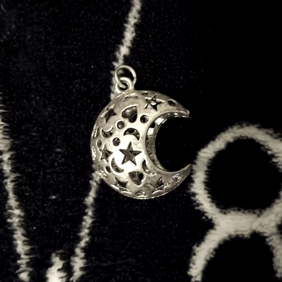 Jewelry | Antique Silver Filigree Crescent Moon Pendant | Poshmark
